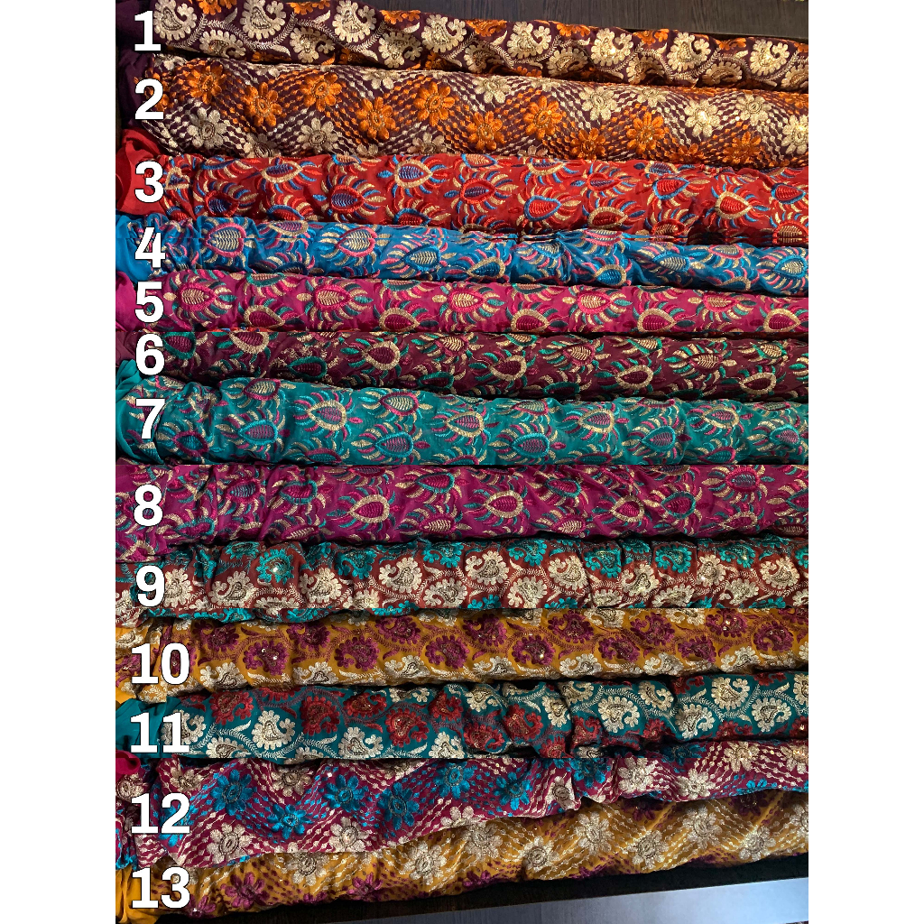 Embroidered Indian Sari/Embroidered Indian Sari Material | Shopee Malaysia