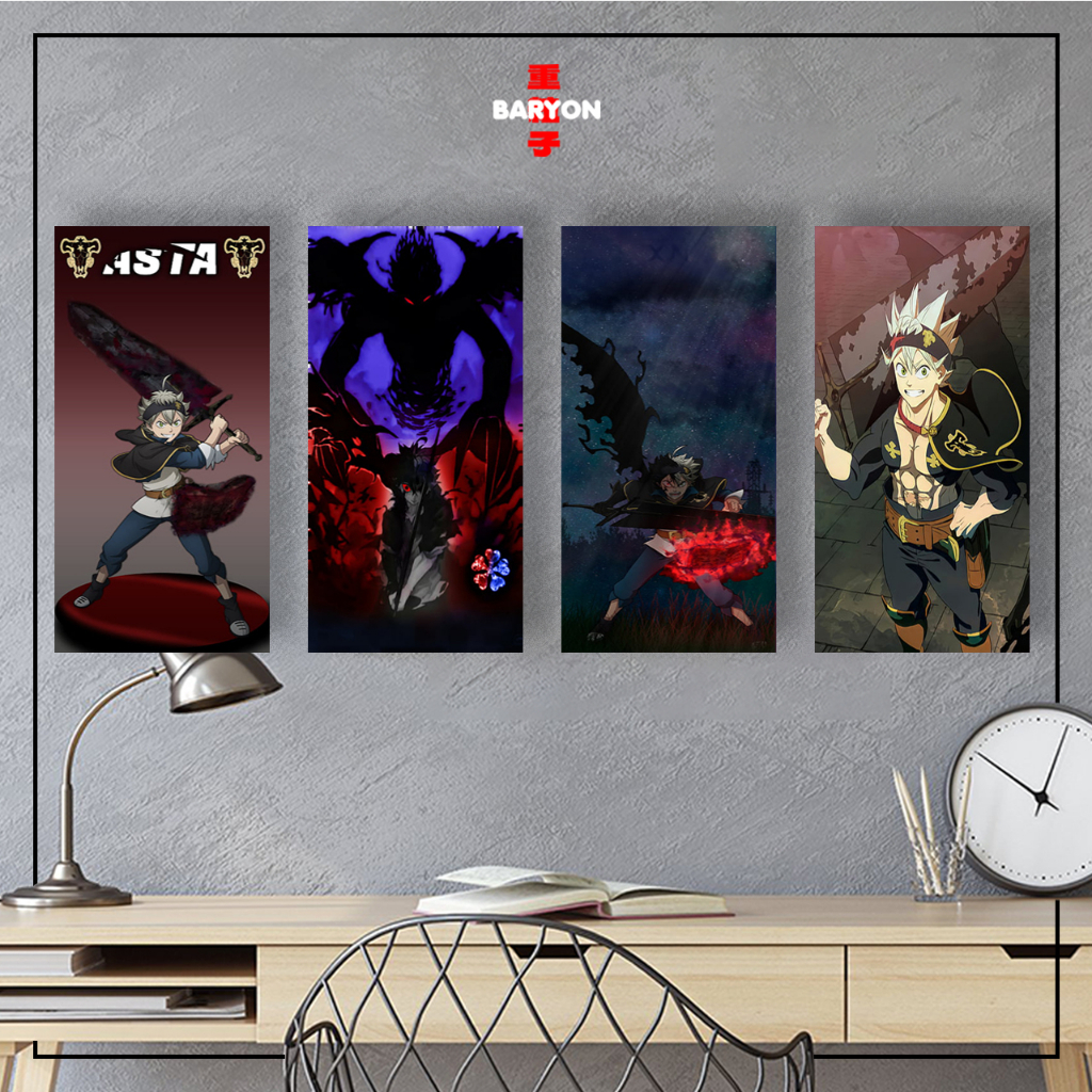 HIASAN DINDING Baryon Wall Decor BLACK CLOVER ASTA Display Wall Hanging ...