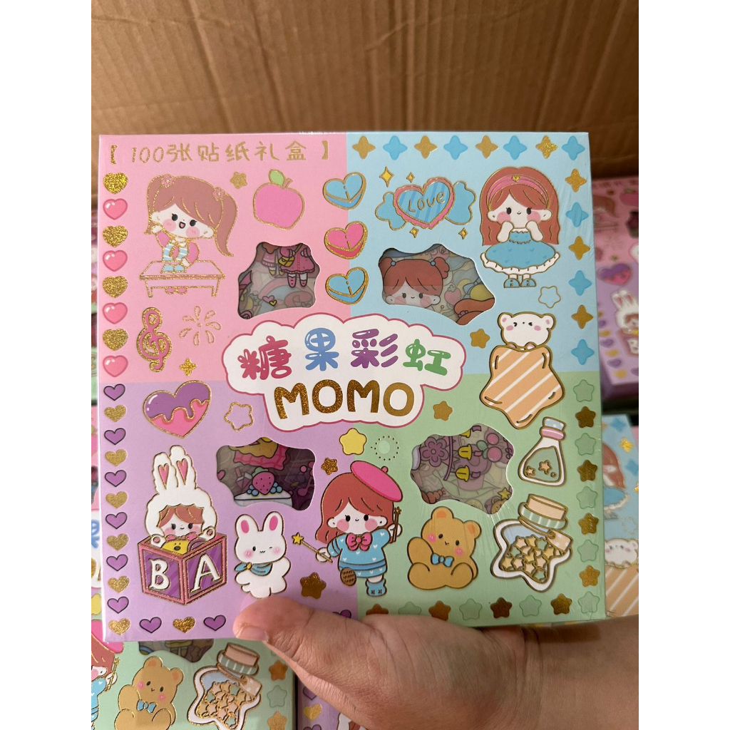 Momo Rainbow mix Stickers 100 Sheets Get 4 Colors/Sticker waterproof ...
