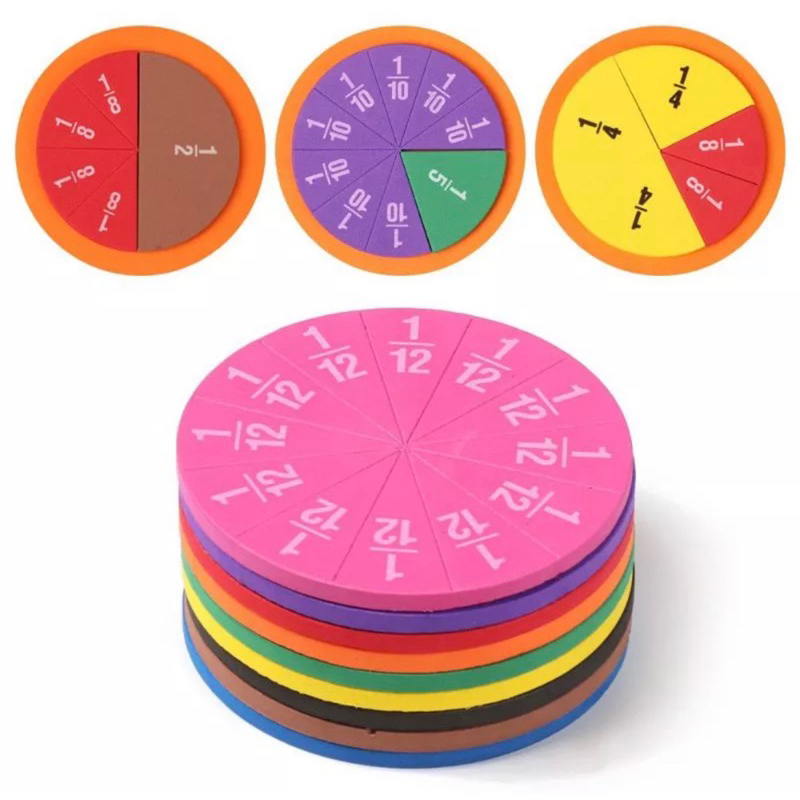 Lilomilo Montessori Mathematics Teaching Aid Fraction Disk Magnetic ...