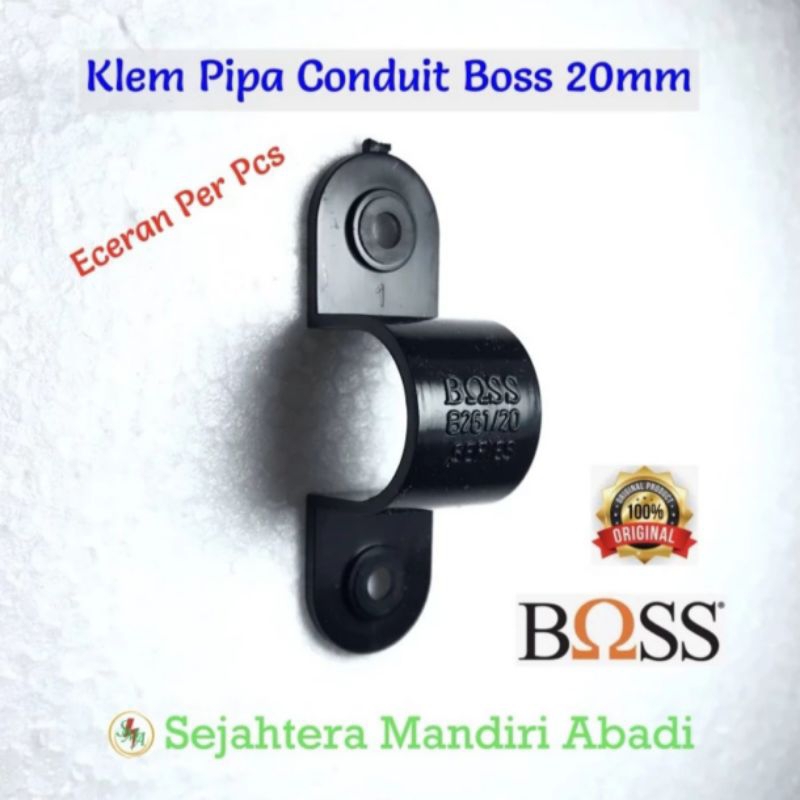 HITAM Boss Clamps 20mm Black Electric Pipe Conduit Clamps Retail Per ...