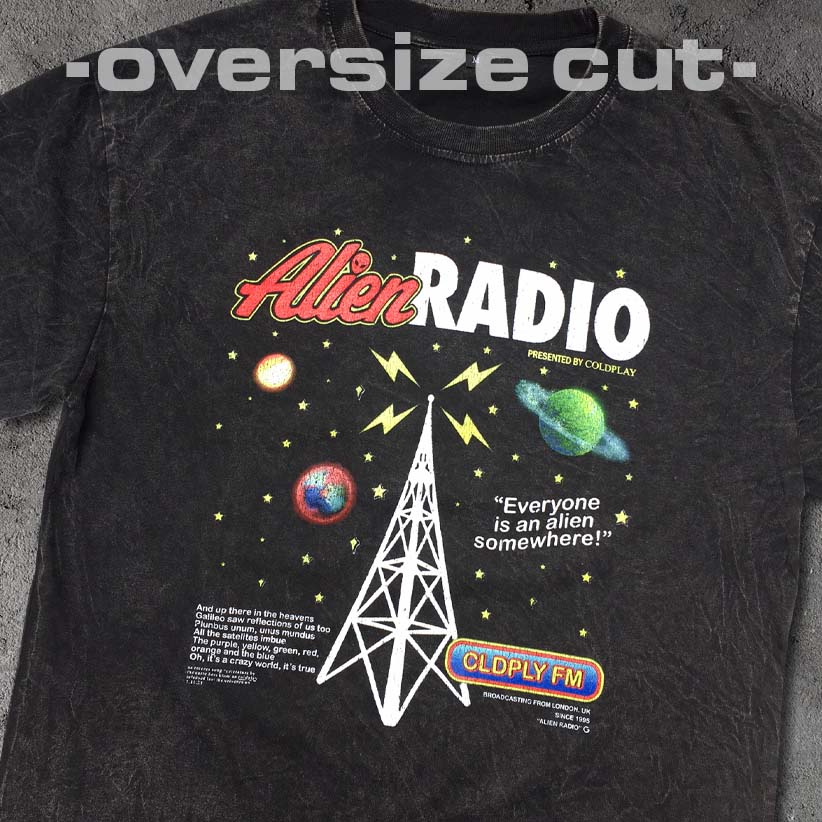 Coldplay T-SHIRT - ALIEN RADIO (WASHED FABRIC) | Shopee Malaysia