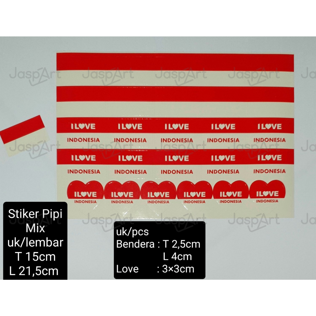 MERAH PUTIH Sticker Flag Red And White Cheek Independence August 17th ...