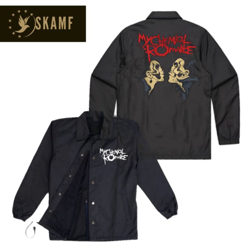 HITAM Coach jacket MY CHEMICAL ROMANCE jacket BAND RHCP Parachute ...