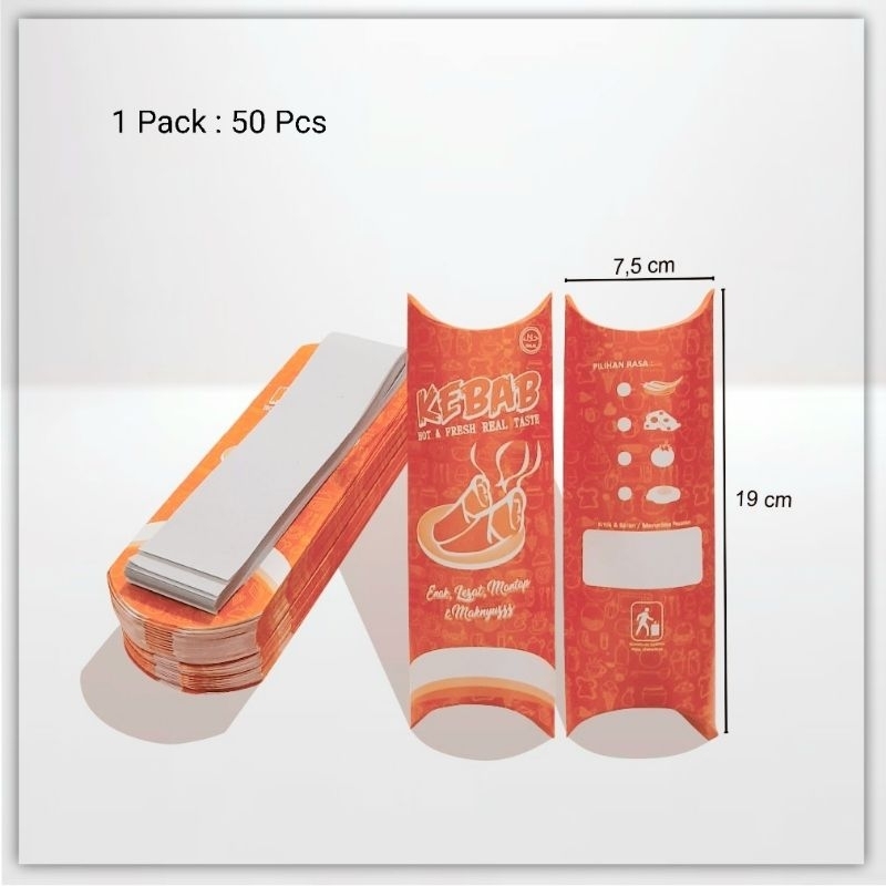 Kebab Box kebab packaging kebab wrap kebab Box (Small per 50 pcs ...