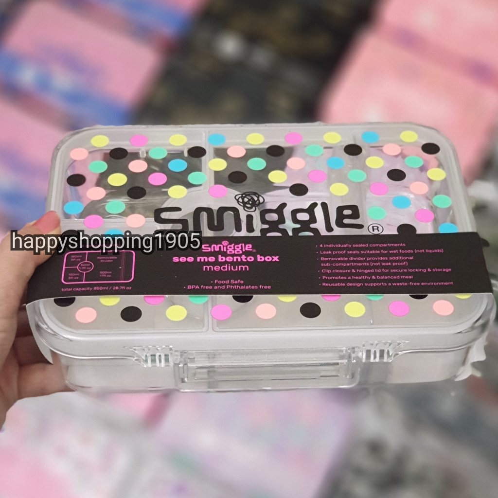 SMIGGLE BENTO BEST BUDZ LUNCHBOX POLKA DOTS MEDIUM - SMIGGLE DINING ...