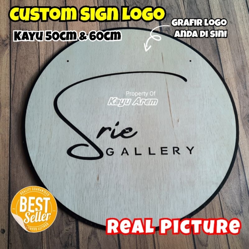 KAYU Custom Wooden Sign with Cafe Resto Logo 50cm and 60cm | Wood ...