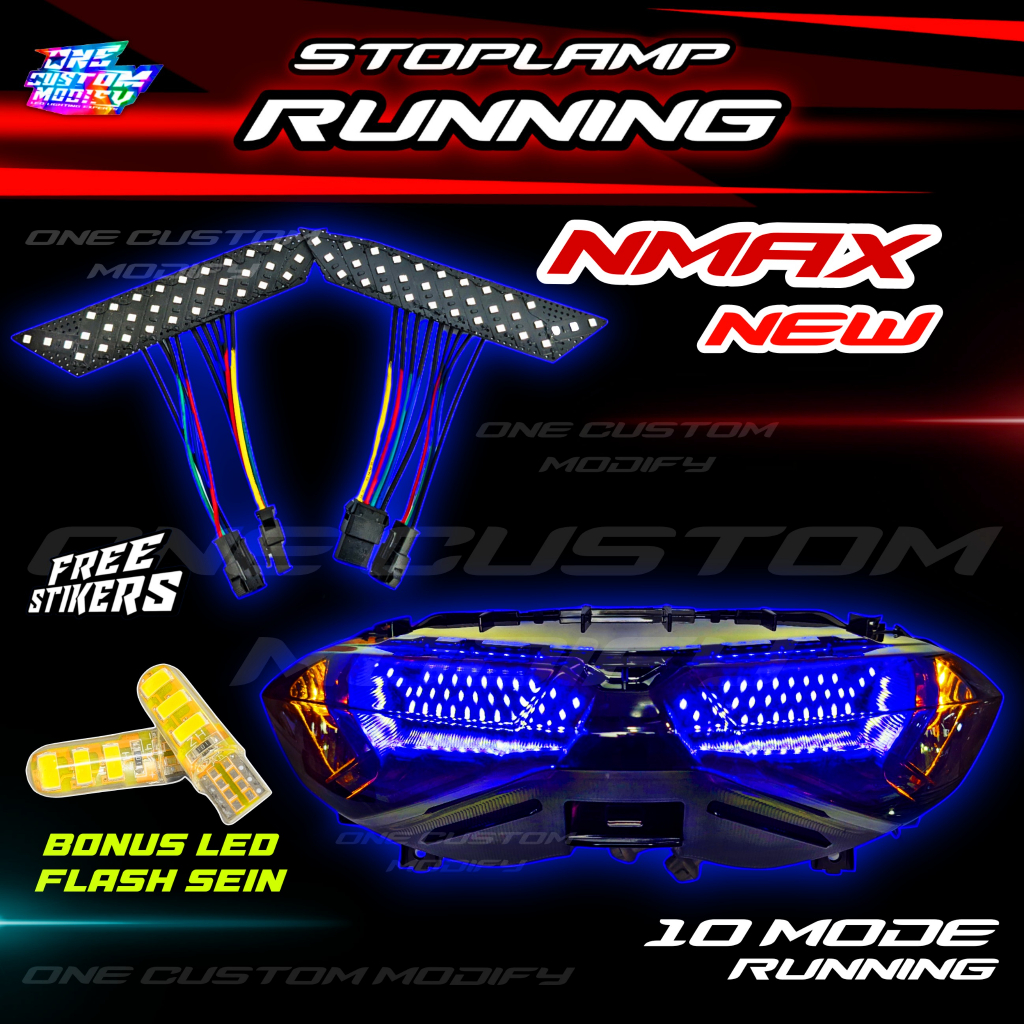 Stoplamp RUNNING 8 & 10 MODE NMAX NEW LED BRAKE LIGHTS MOTORCYCLE NMAX ...