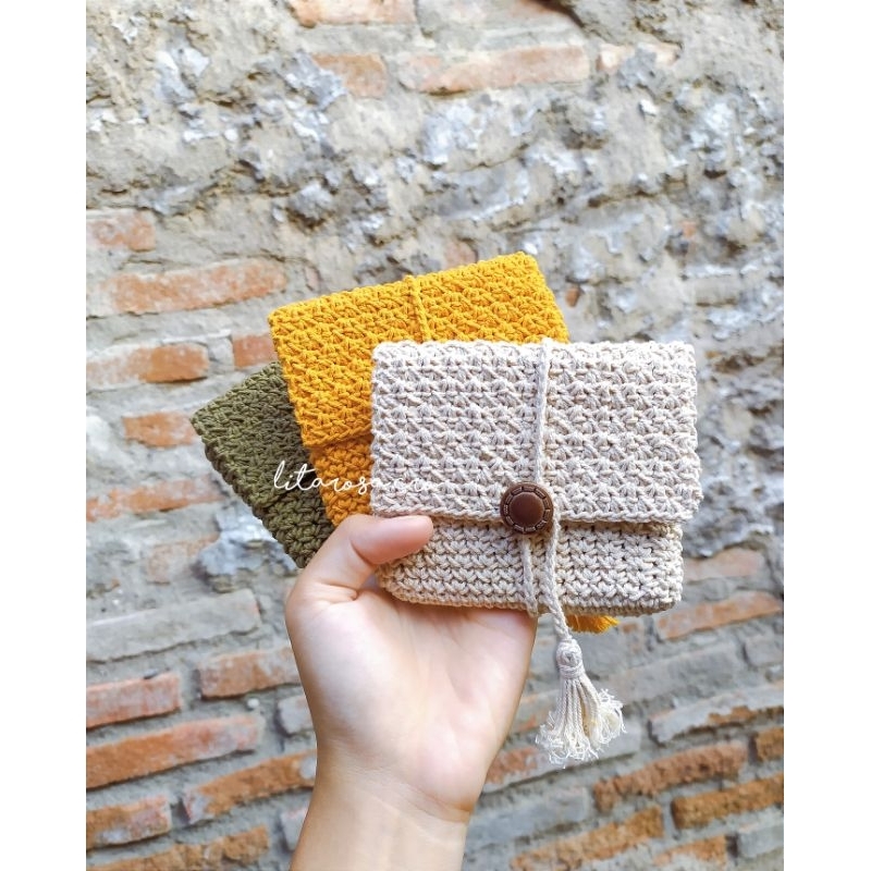 Strap Knitting Wallet/ Crochet Wallet/ Card Wallet | Shopee Malaysia