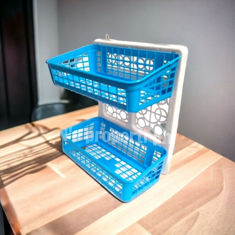 (Contains 3pcs) joice stacking 2 plastic kitchen shelves - plastic ...