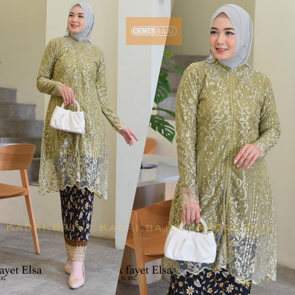 Kebaya kurung Tunic Sequin salsa Kebaya modern Kebaya Wedding Party ...