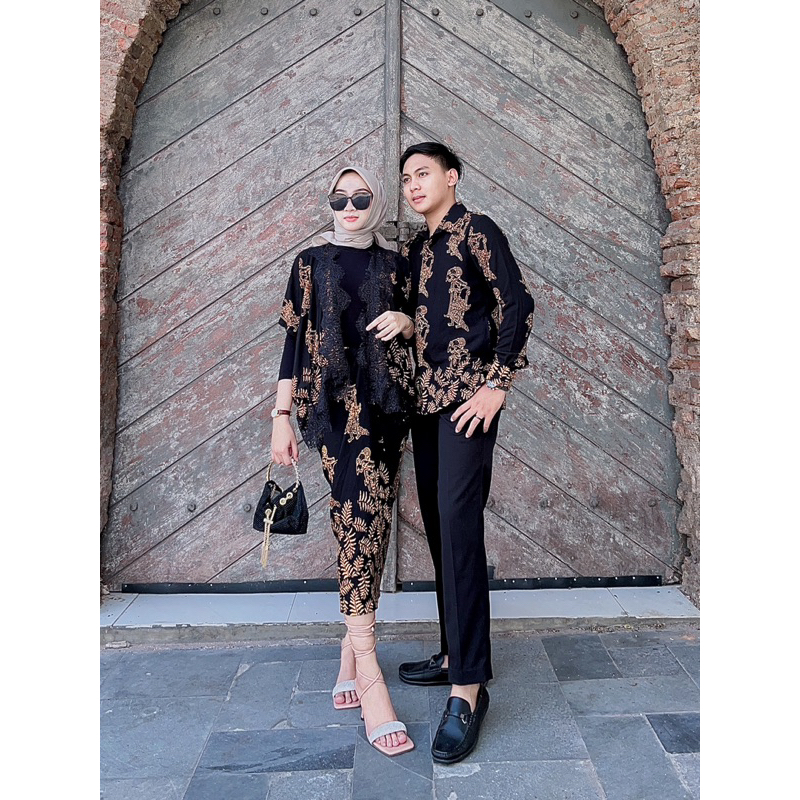 KEMEJA Ruby wayang batik couple set + shirt batik set baju couple set ...