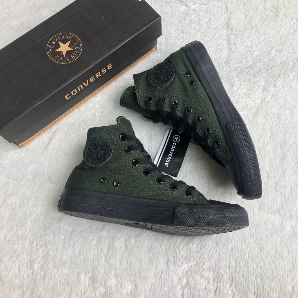 HITAM Original Black Converse All Star CT High Army Shoes Imported ...