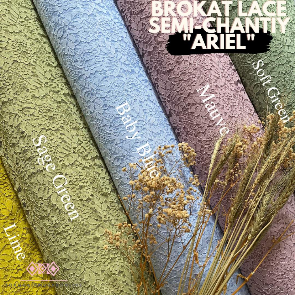 Soft Brocade Fabric Semi-Chantilly Lace SUPER PREMIUM ARIEL Motif Plain ...