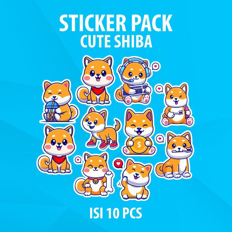 Cute Shiba Sticker Pack contains 10 pcs | Shopee Malaysia