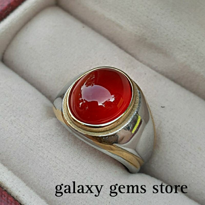 NATURAL STONE RED BARONG Agate RING | Shopee Malaysia