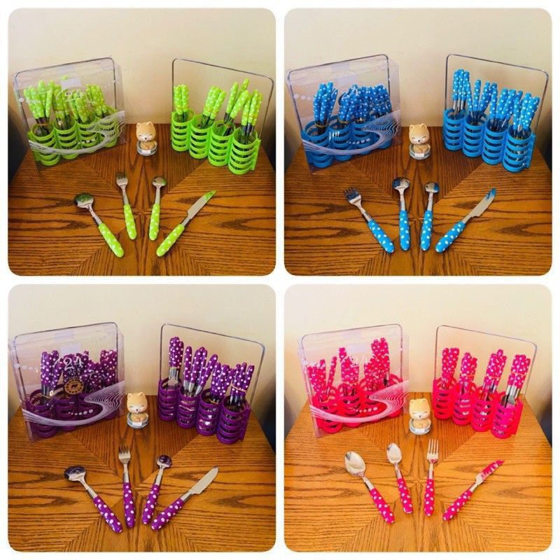 Polka Dot Spoon set Of 24pcs | Shopee Malaysia