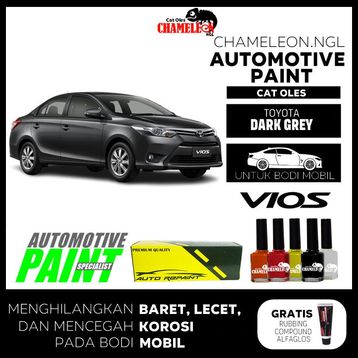 Toyota Vios Dark Gray Metallic Automotive Paint CHAMELEON NGL | Shopee ...