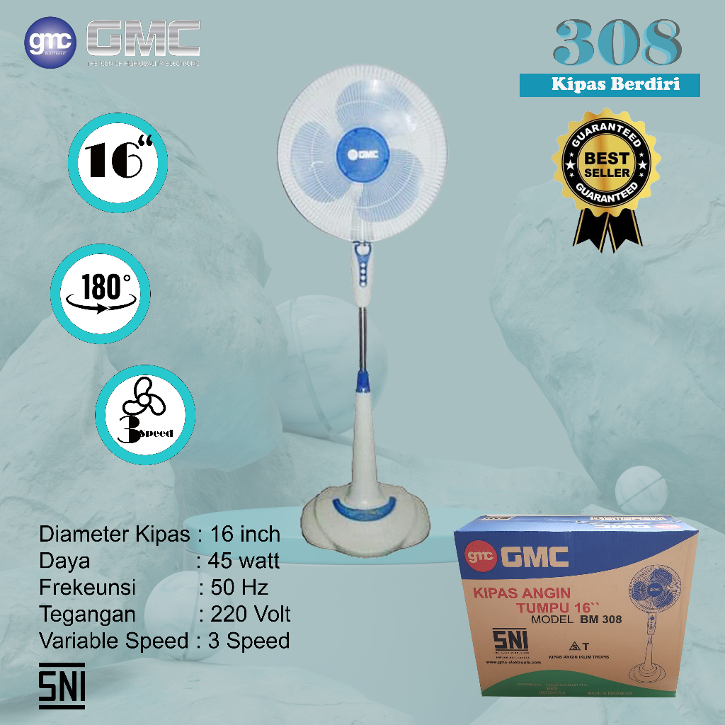 GMC 307 / 308 Stand Fan Original 16 in Pedestal Standing Fan | Shopee ...