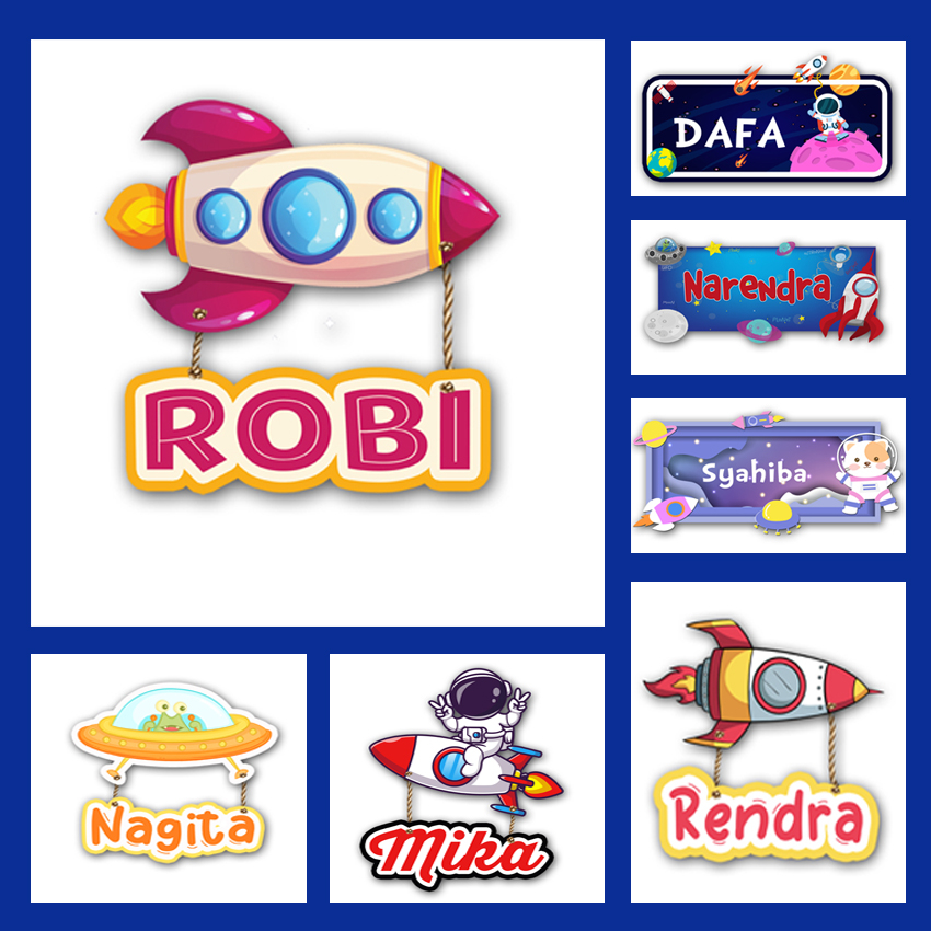HIASAN DINDING Custom Children's Room Door Sign Name Wall Decoration ...