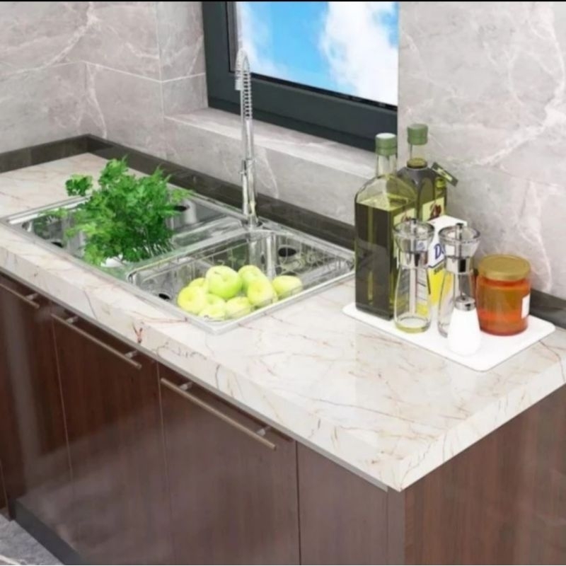 Pvc MARBLE GLOSSY FURNITURE COATING STICKER -FS16 | Shopee Malaysia