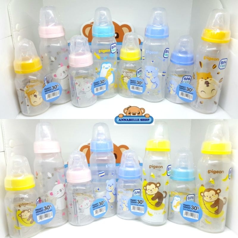Pigeon BOTTLE PP RP STD MM mix 120ml and 240ml slim neck peristaltic dot | Shopee Malaysia