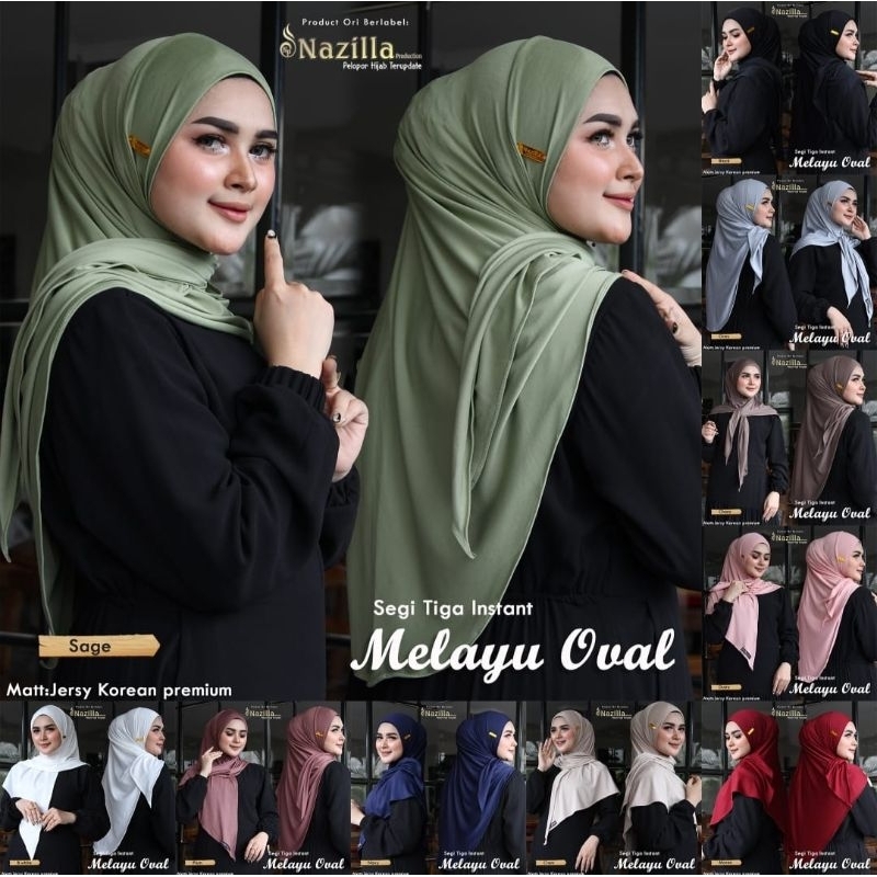 Original Nazilla Malay Triangle Oval Instant Hijab | Shopee Malaysia