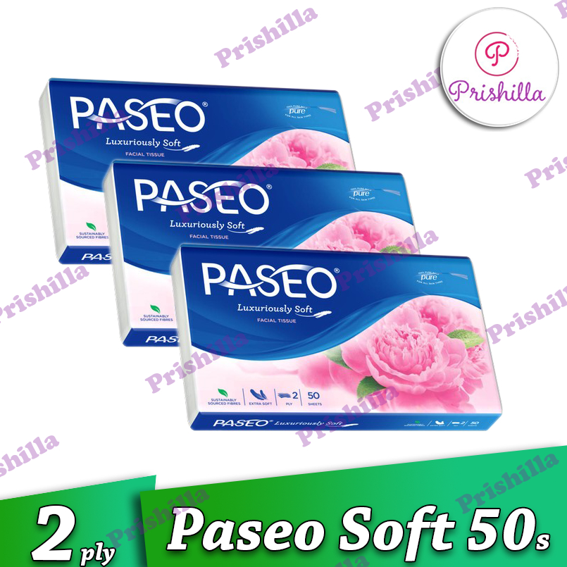 Paseo Luxurious Soft Tissue 50 sheets 2ply Natural Premium Soft ...