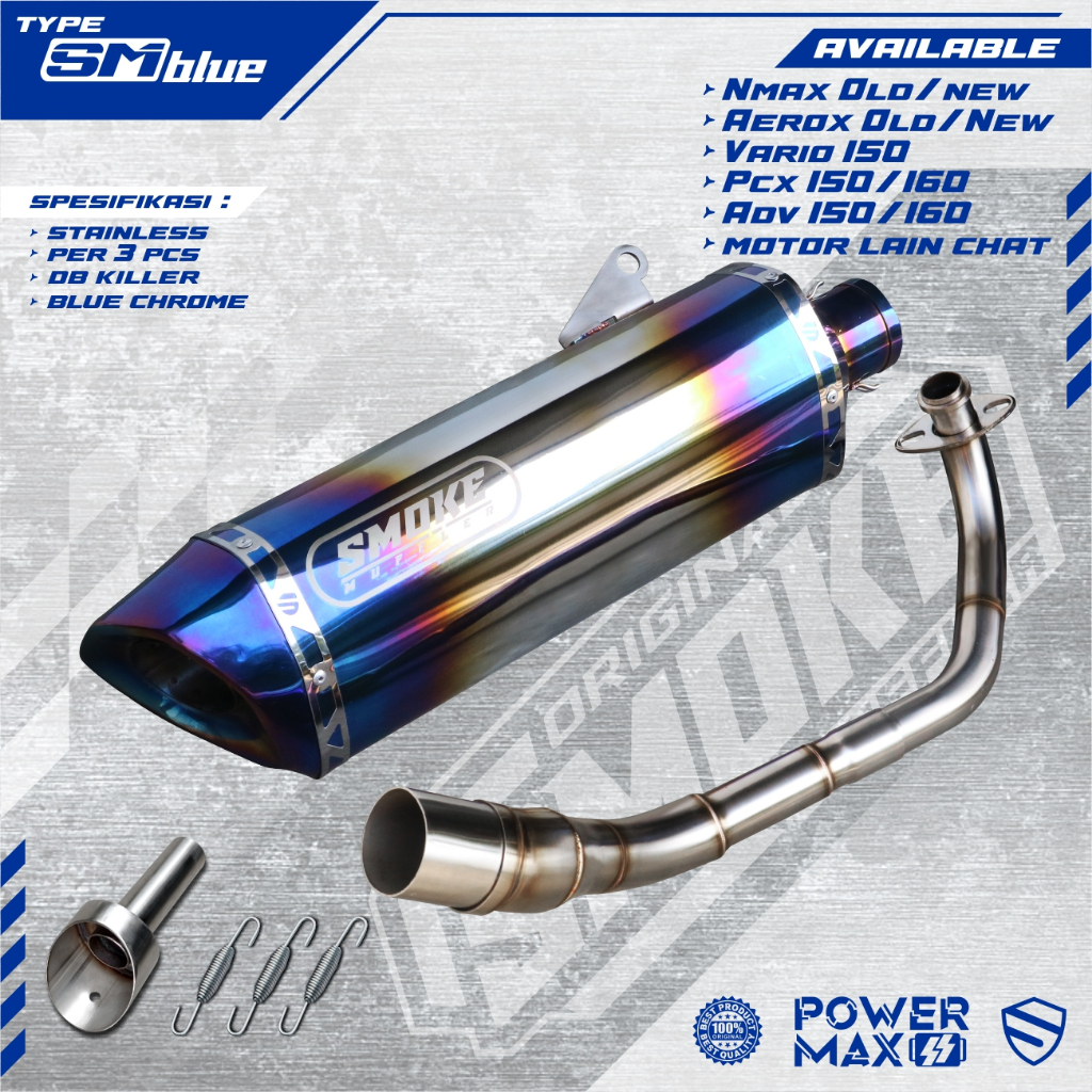 Yamaha Nmax 155 Full System Exhaust Type SM Blue Header Titan | Shopee ...