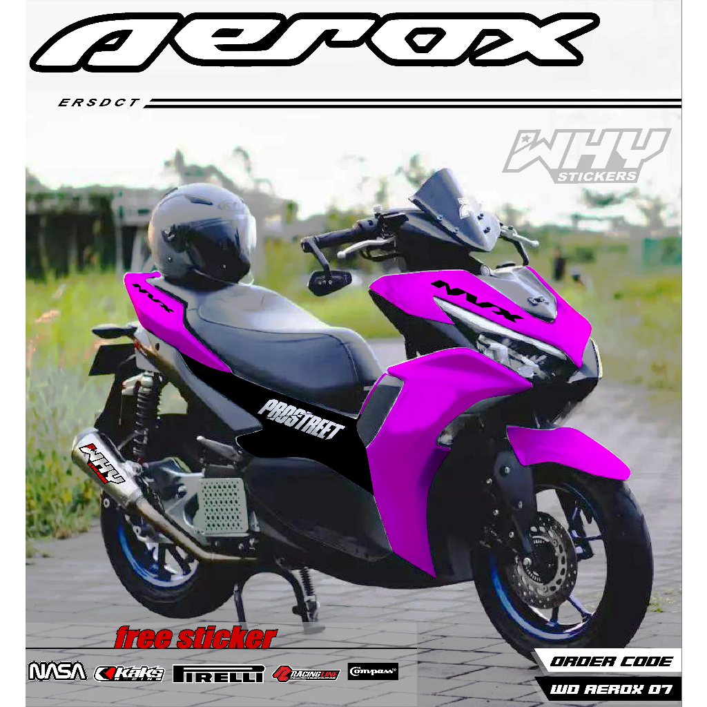 Decal Sticker Motorcycle aerox Connected 155 ALL New 2021 2022 2023 ...