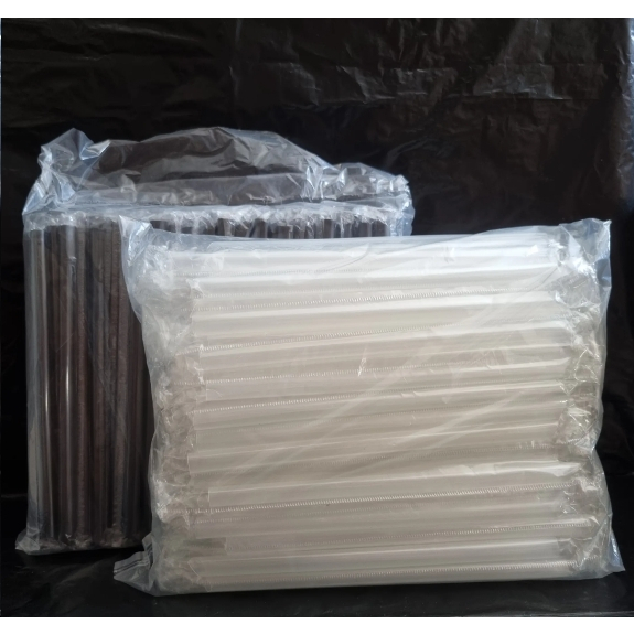 HITAM Black & Clear Sterile Bubble Straws Contents @100 pcs - 22oz ...
