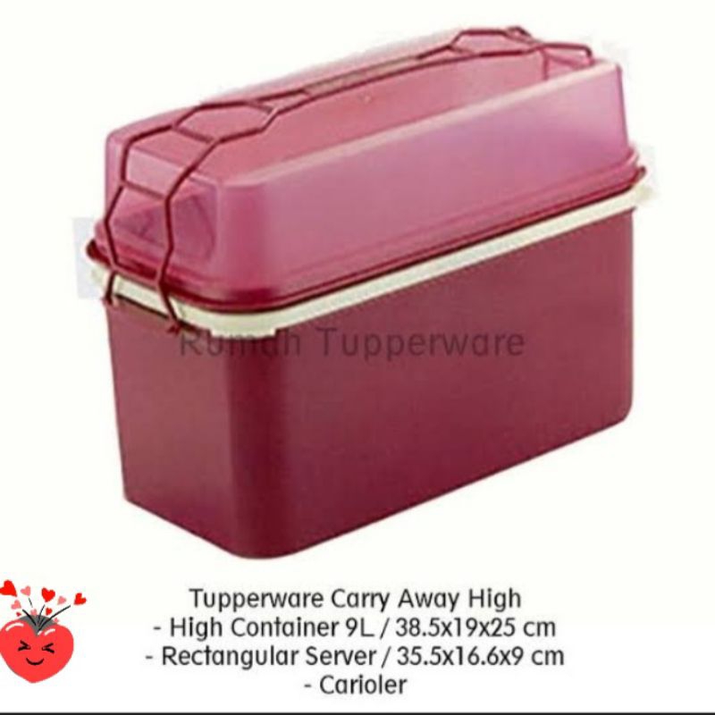 Tupperware Carry Away High 9L by Tupperware, jumbo basket. | Shopee ...
