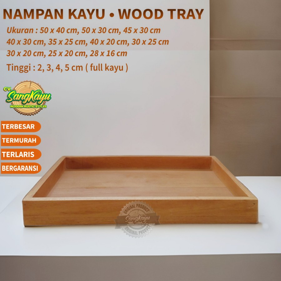 KAYU Large Wooden Tray Wooden Box Wooden Tray full Wood Tray 01 ...