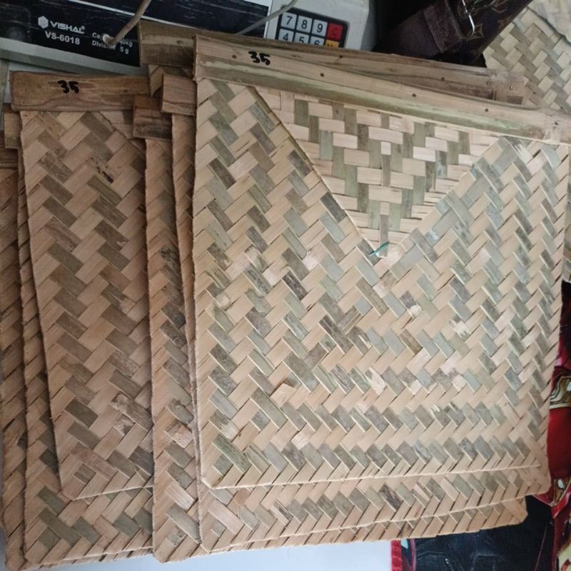 (BAMBOO FAN). Original Satay Fan Size 35x35-+ Made of Selected Bamboo ...
