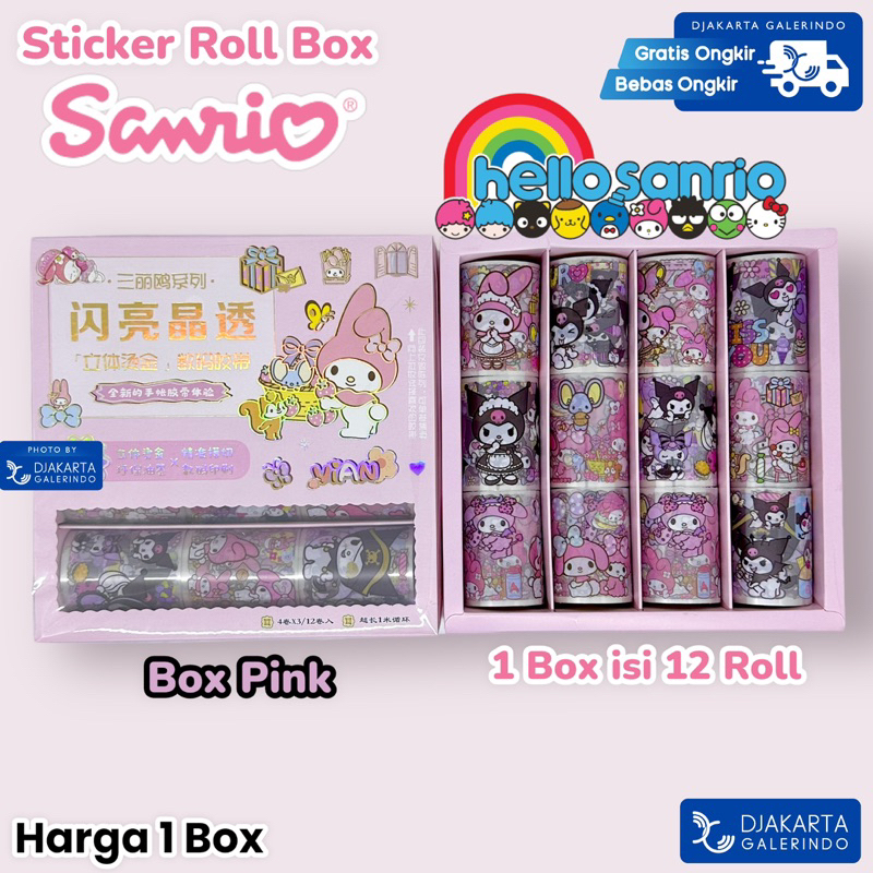 Sticker Roll Box contains 12 Rolls of Sticker Set Box with Premium ...