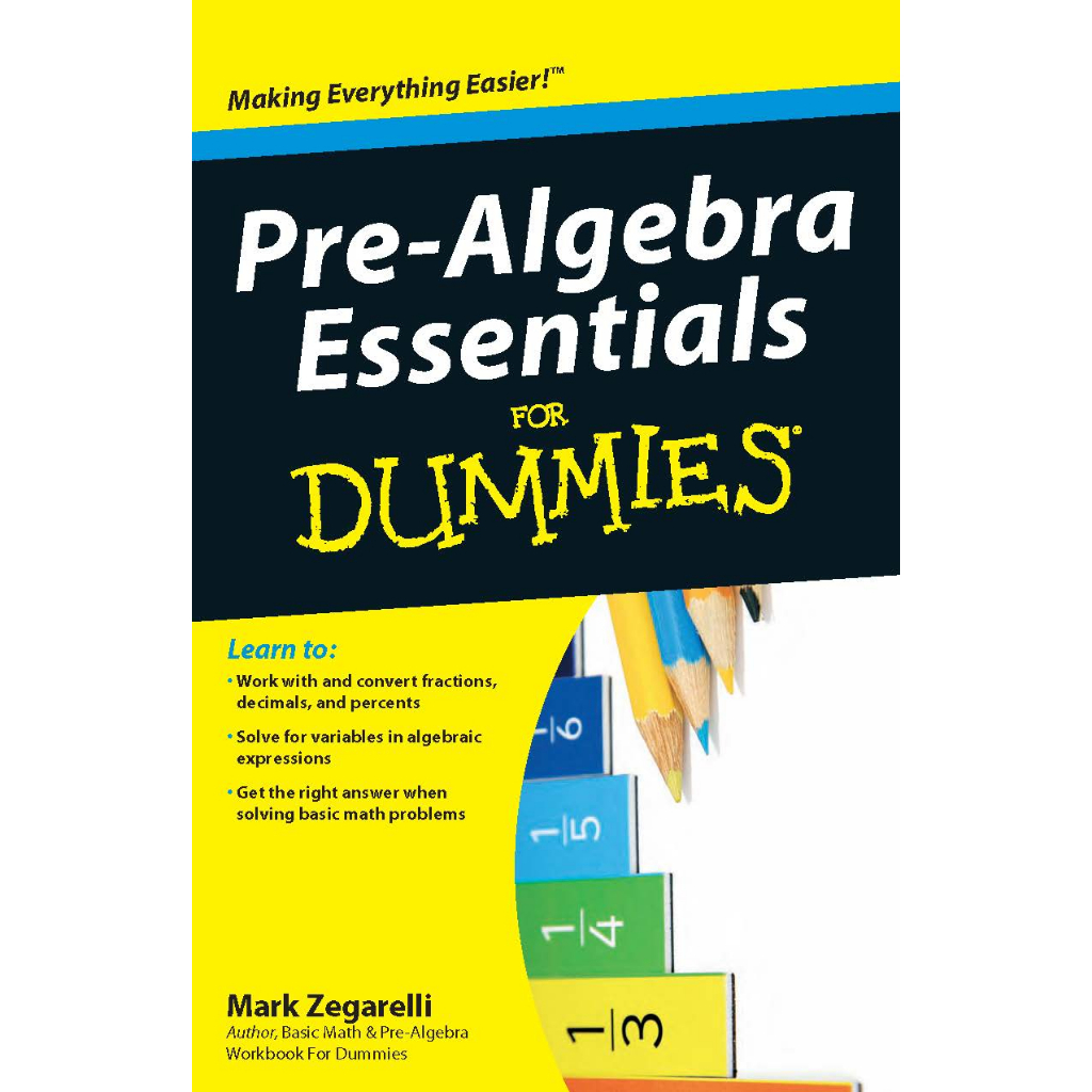 Pre Algebra Essentials Book For Dummies Mark Zegarelli Shopee Malaysia