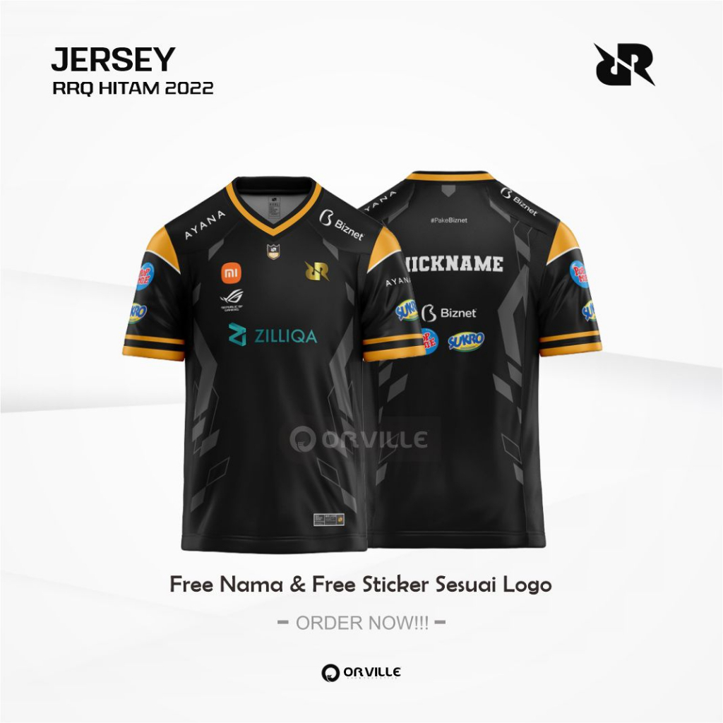 HITAM Latest BLACK RRQ JERSEY 2022 / FREE NICKNAME / FREE RRQ STICKER ...