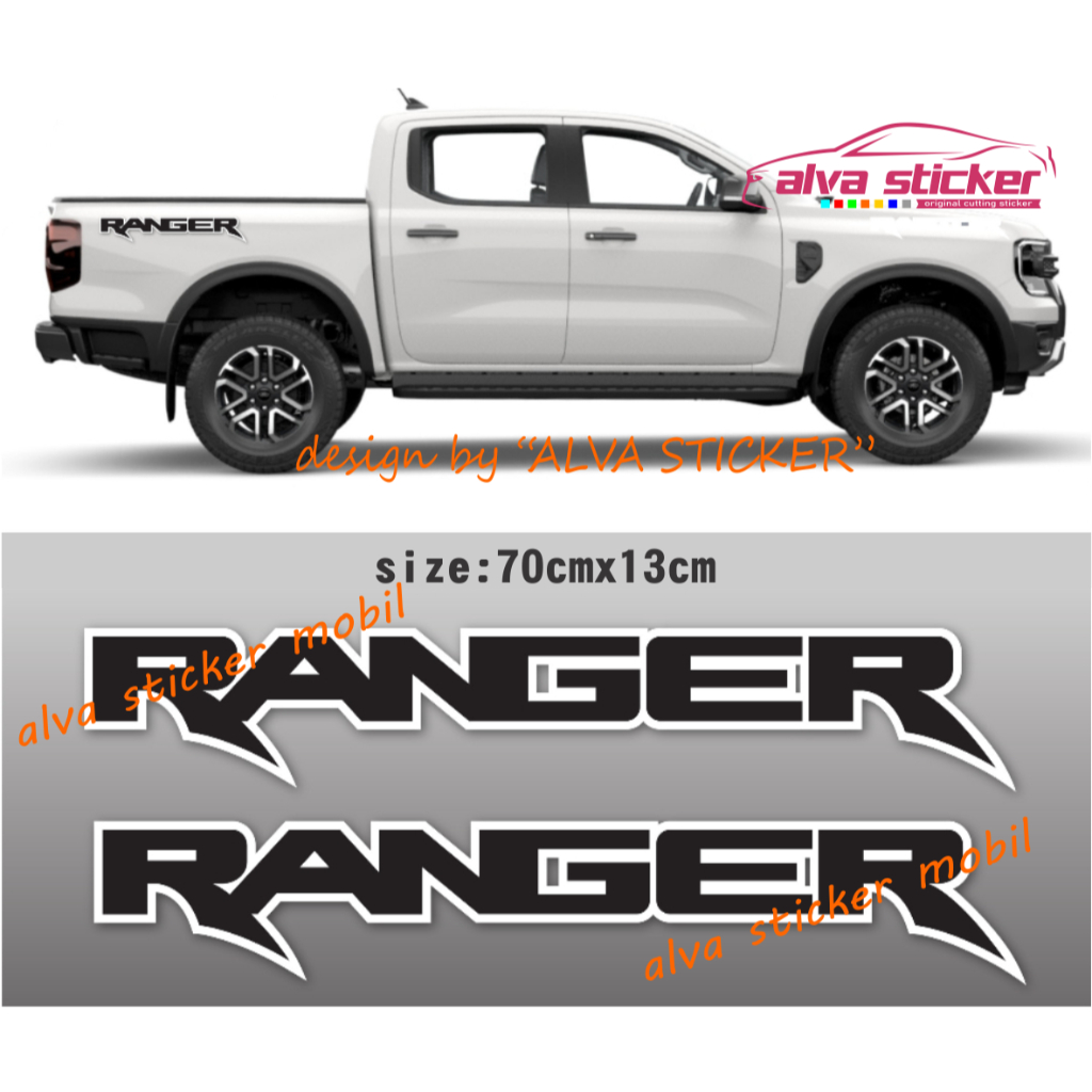 Cutting sticker for ford ranger, newest 2 color ranger side tub sticker ...