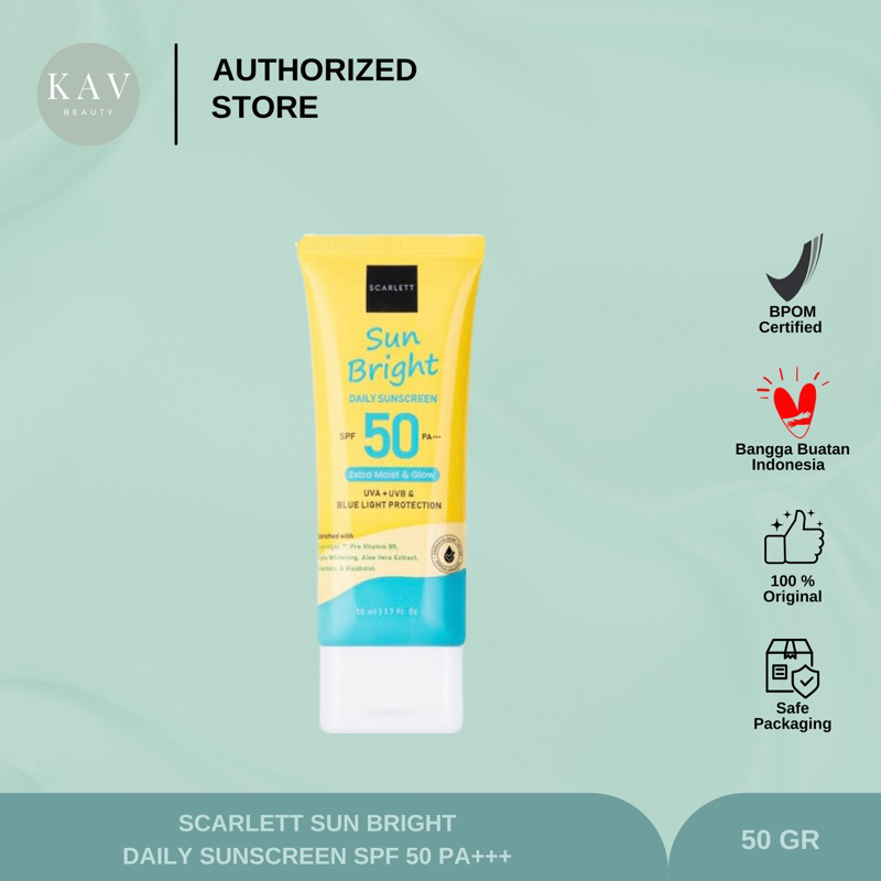 Scarlett Whitening Sunscreen Sun Bright Daily SPF 50 PA+++ | Shopee Malaysia
