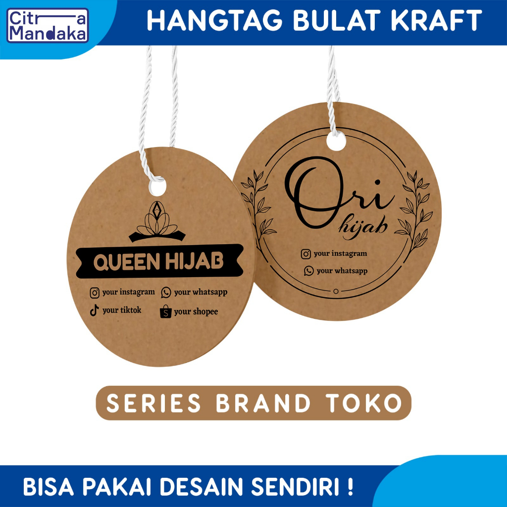 Hang Tag Custom Round Kraft Paper 1-sided Round Free Design Clothes ...