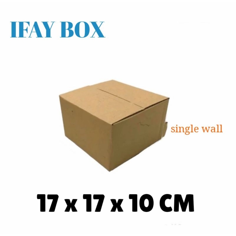 Cardboard box measuring 17x17x10 cm plain single wall | Shopee Malaysia