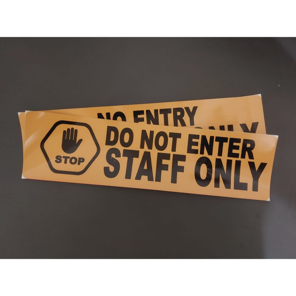 Staff Door Sticker ONLY Yellow Rectangle Size 30cm X 10cm | Shopee Malaysia