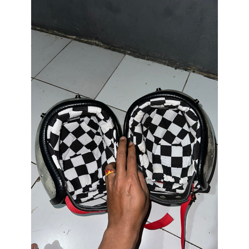 Raw ESRCUSTOM checkerboard Slimhead Helmet | Shopee Malaysia