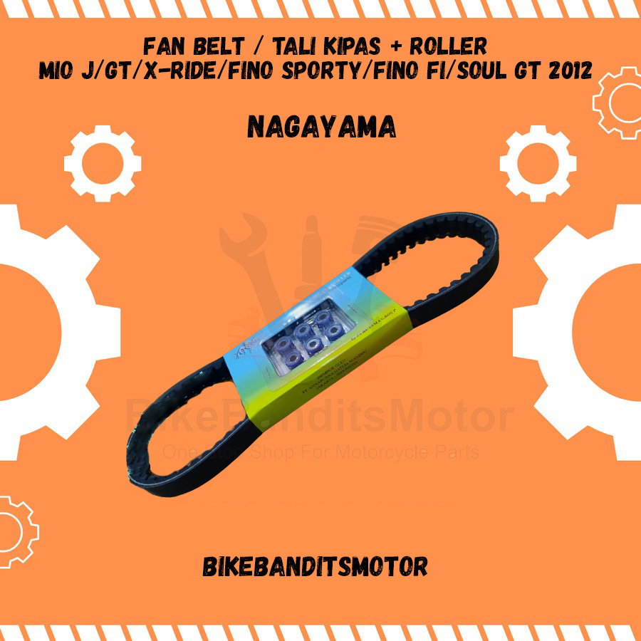 Fan Belt Fan Belt Fan Strap+Roller Mio J/GT/XRide/Sporty/Fino FI/Soul ...