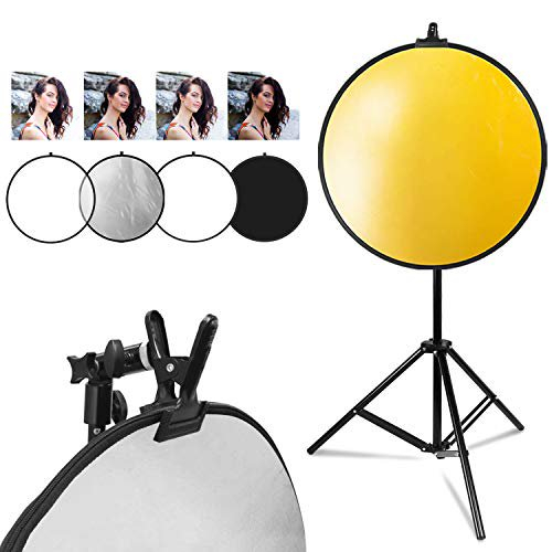 Hoto Studio Lighting reflector with Clip Holder - Metal reflector Clamp ...