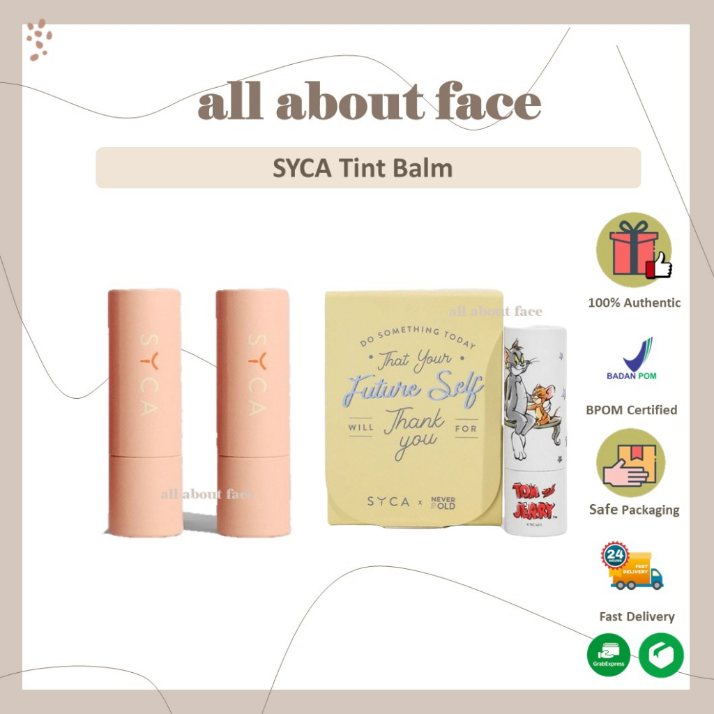 Syca Tint Balm Tom&Jerry Plum Lagoon | 01 Soft Shell - 02 Coral Sand | Allaboutface | Shopee ...