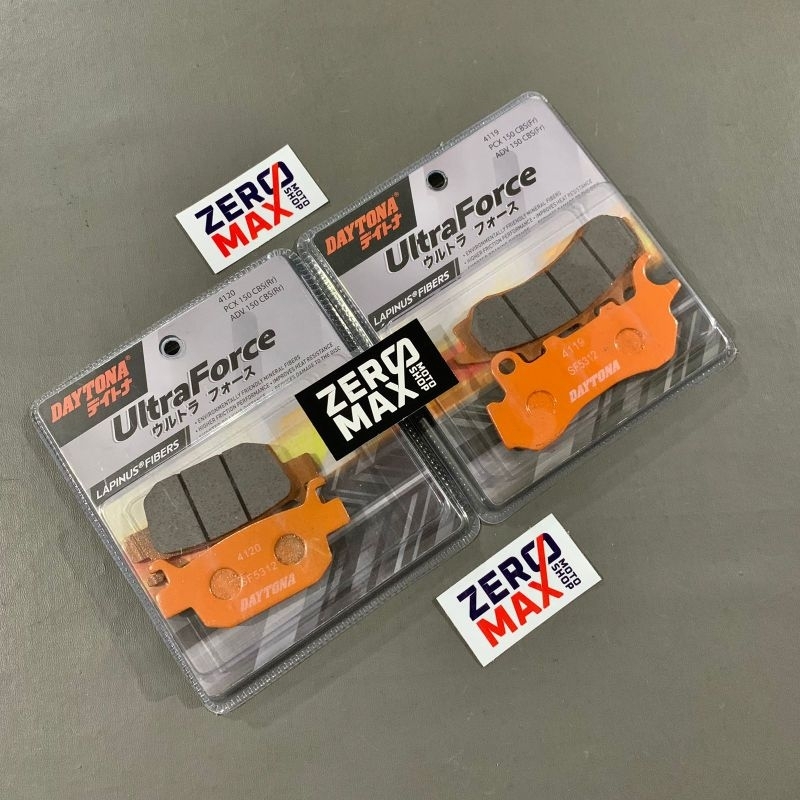 Original DAYTONA Lapinus Fibers Honda ADV 160 CBS Front Rear Brake Pads ...