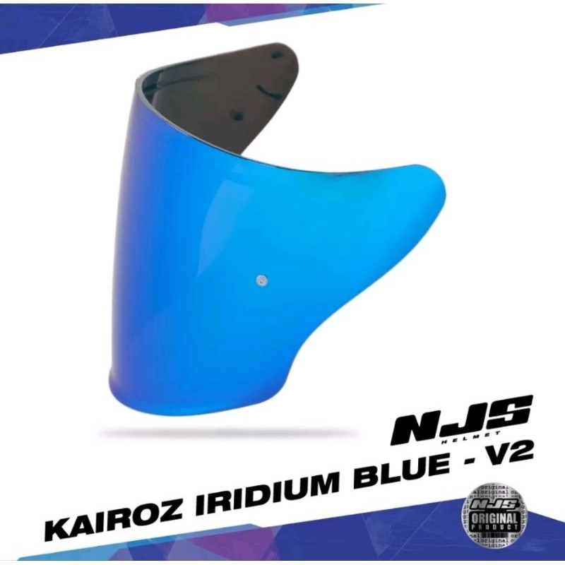 VISOR NJS KAIROZ V2 IRIDIUM BLUE | FLAT VISOR | KAIROS HALF FACE HELMET ...