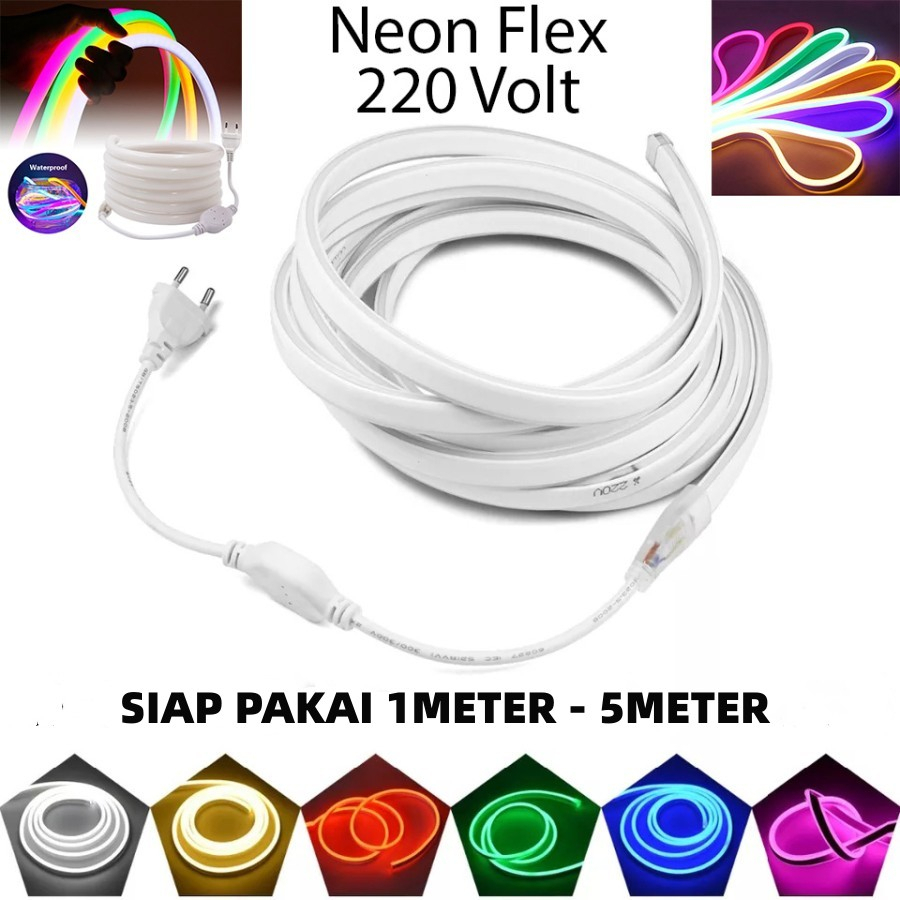 220V Flexible LED Neon Flex Light Package 1 Meter - 5 METER | Shopee ...