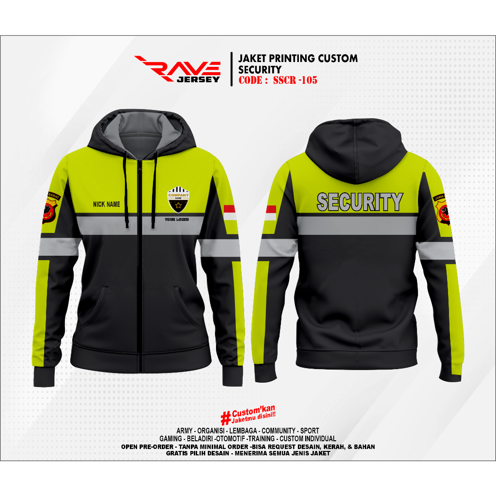 Custom SUBLIMATION FULL PRINTING SECURITY JACKET (DESIN SUKA SUKA ...